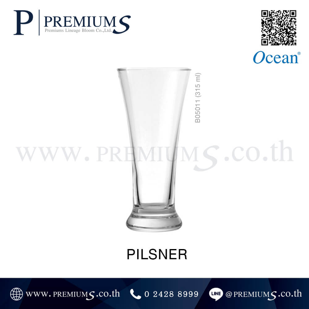 แก้วเบียร์ Ocean แก้วโอเชี่ยน สกรีนโลโก้ - รุ่น PILSNER